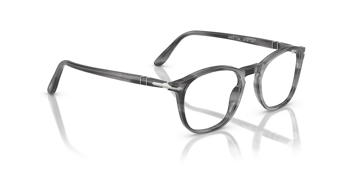 Persol PO3007V Eyeglasses in Striped Grey | Persol® Persol Denmark