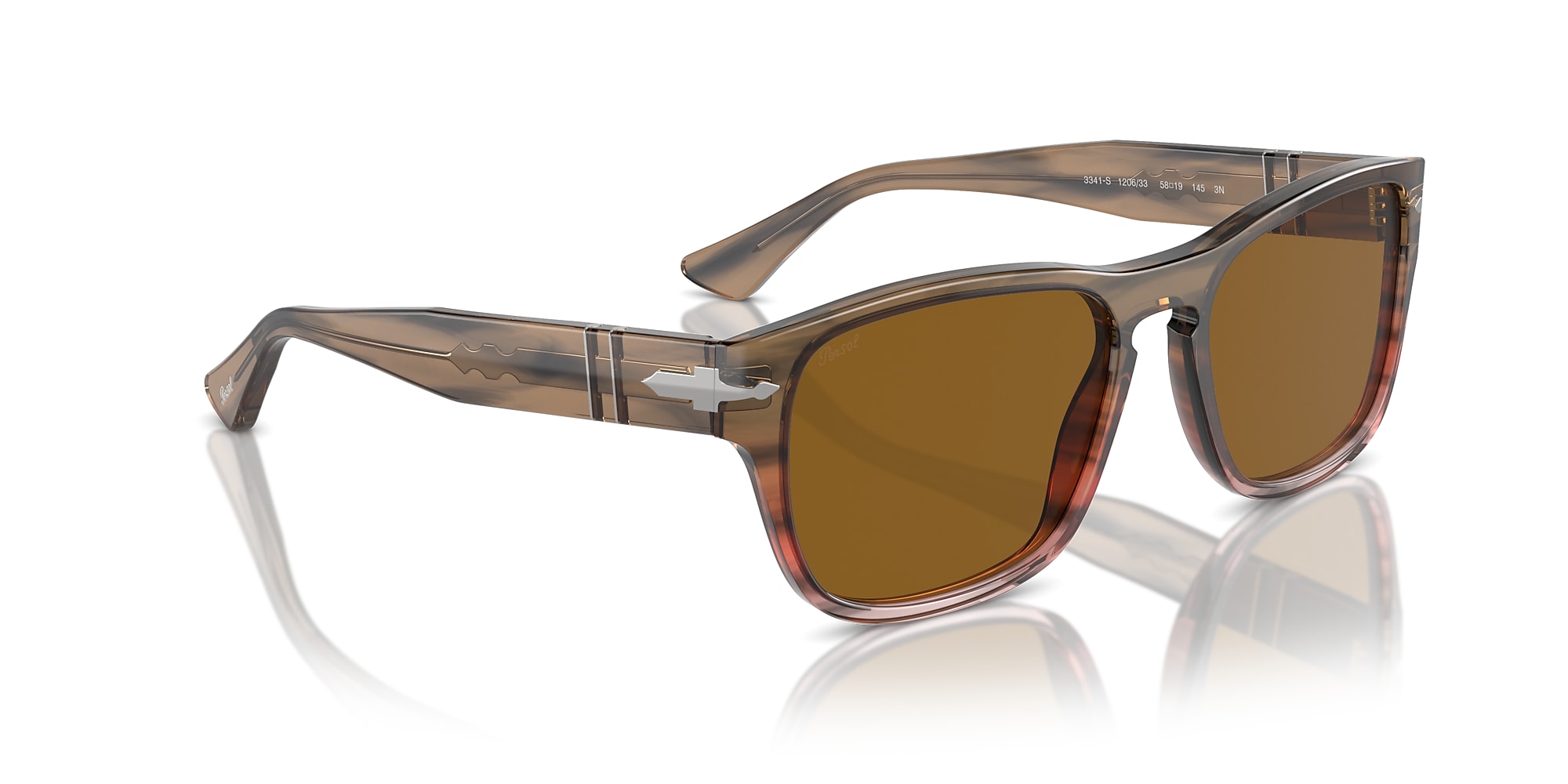 Persol PO3341S Sunglasses in Striped Brown Gradient Red | Persol ...