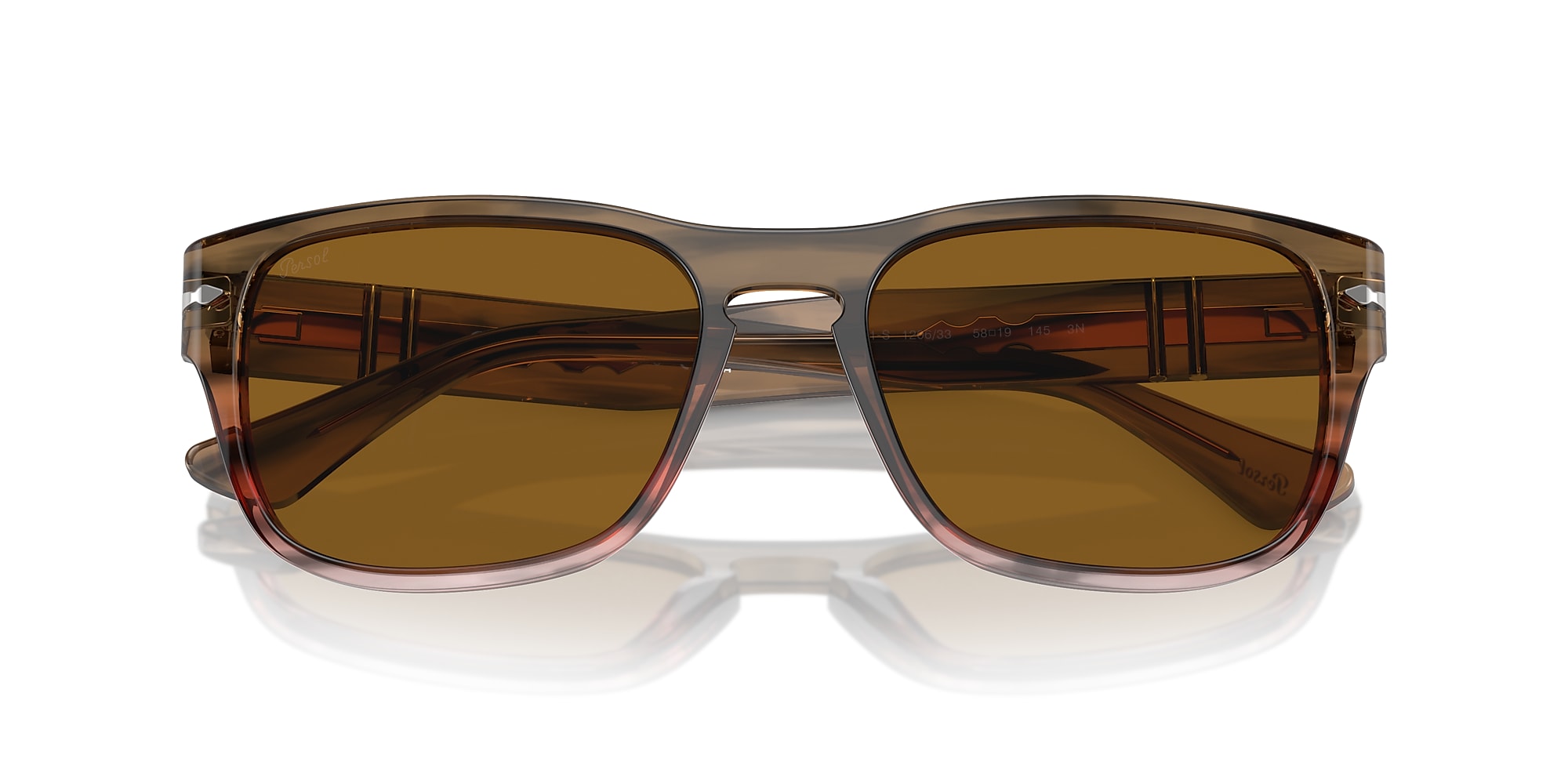 Persol PO3341S Sunglasses in Striped Brown Gradient Red | Persol ...