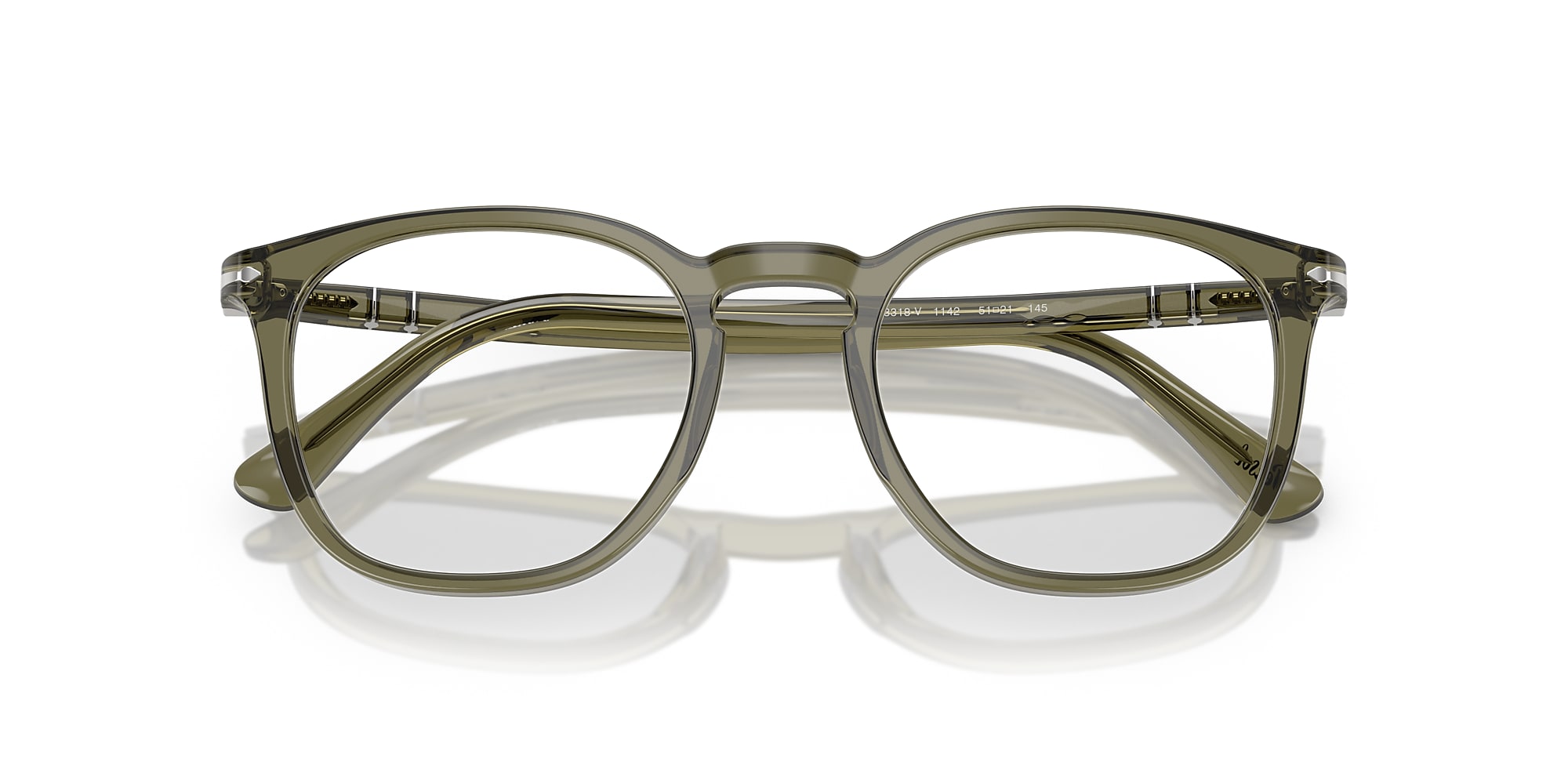 Persol PO3318V Eyeglasses in Olive Transparent Green | Persol® Persol USA