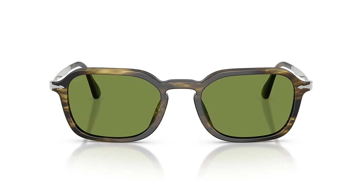 Persol PO3381S Sunglasses in Striped Black & Olive Green | Persol ...