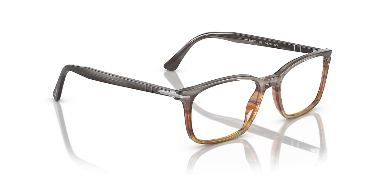 Persol PO3189V Eyeglasses in Striped Grey/Gradient Brown | Persol ...