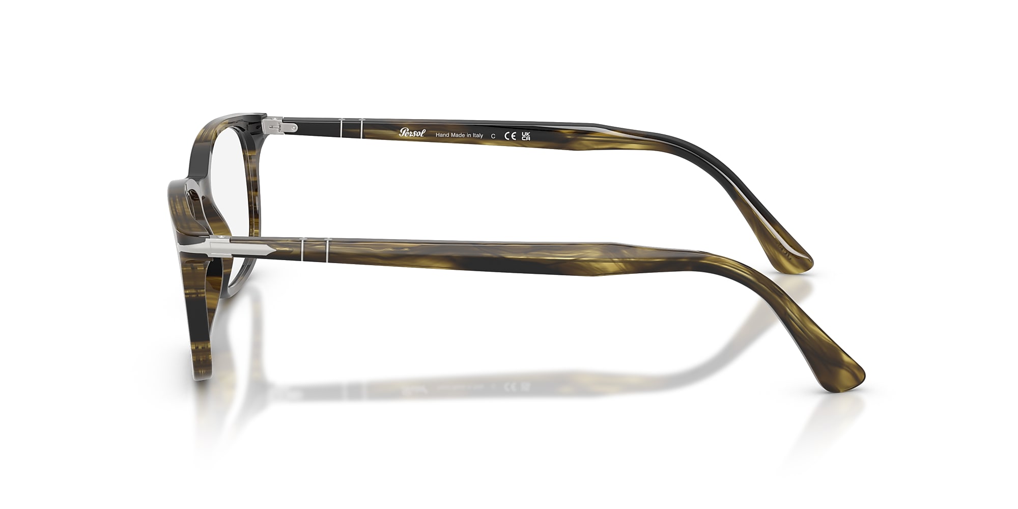 Persol PO3189V Eyeglasses in Striped Black & Olive Green | Persol® Persol USA