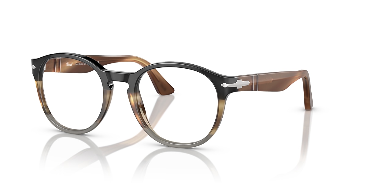 Gafas de Vista PO3284V - Black Cut Net Striped Brown Cut Net Grey - Clear - Acetate | Persol ...